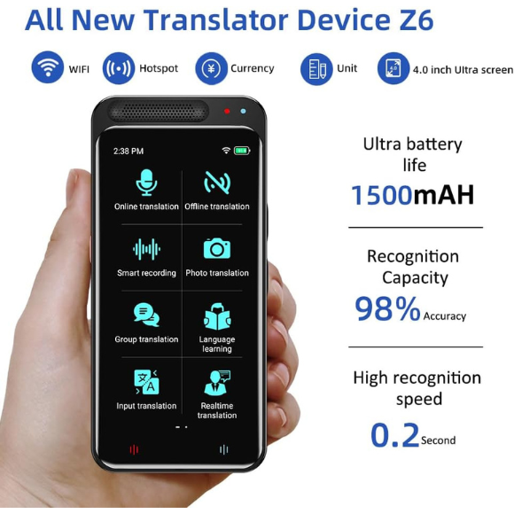 Language Translator Device, Portable Translator Device with 138 Langua ...