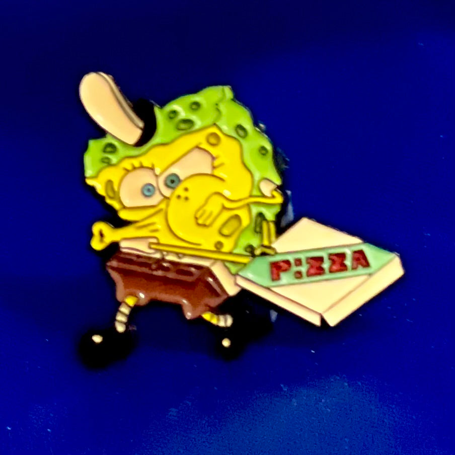 SpongeBob with Pizza Box Enamel Pin – Luna Warehouse